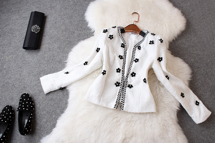 High-end Fashion Beaded Wool Coat Az901ci on Luulla