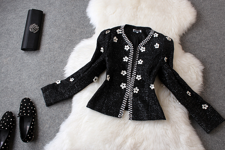 High-end Fashion Beaded Wool Coat Az901ci on Luulla